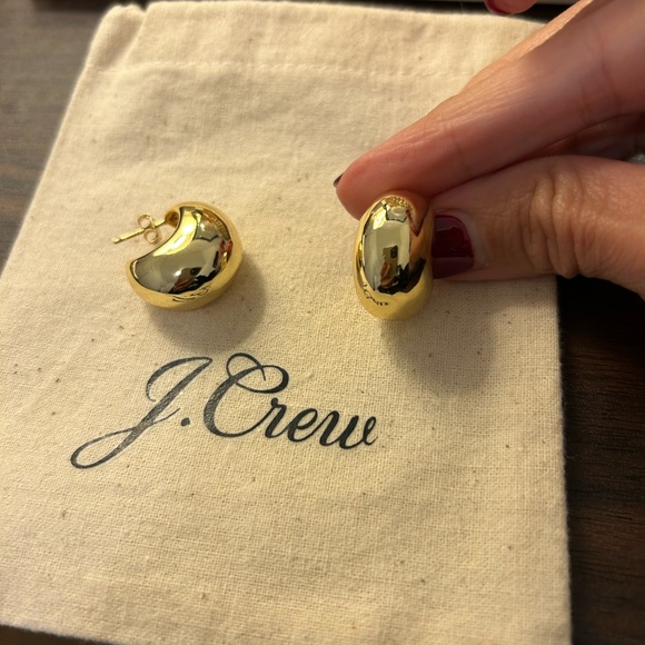 J. Crew | Jewelry | J Crew Shiny Gold Hoop Earrings | Poshmark